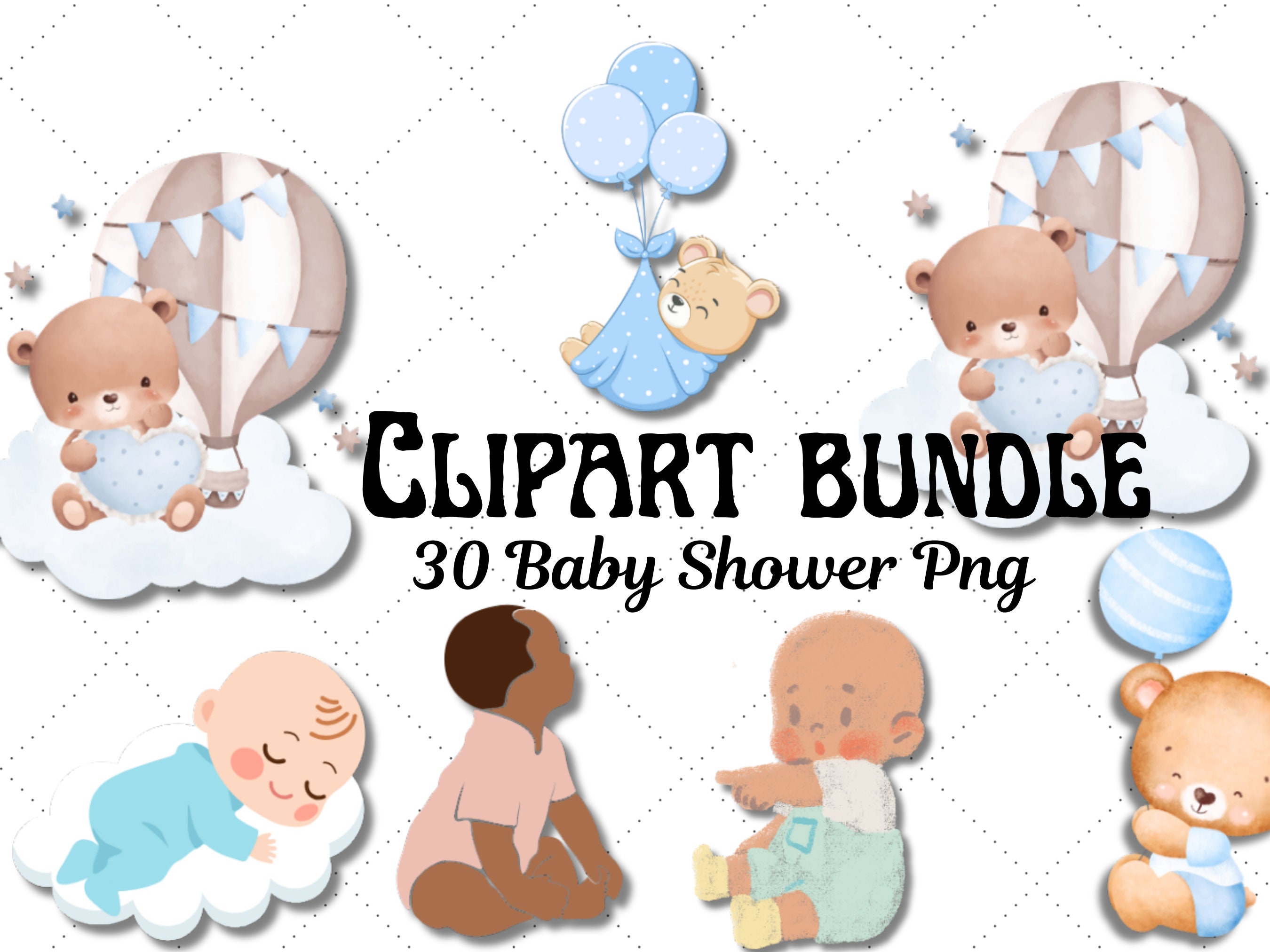 Digital Clipart, Baby Shower Clipart, Baby Shower Png, Clipart Bundle ...
