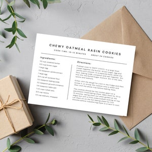 Printable Recipe Card, Editable Recipe Card Template, Recipe Card Edit ...