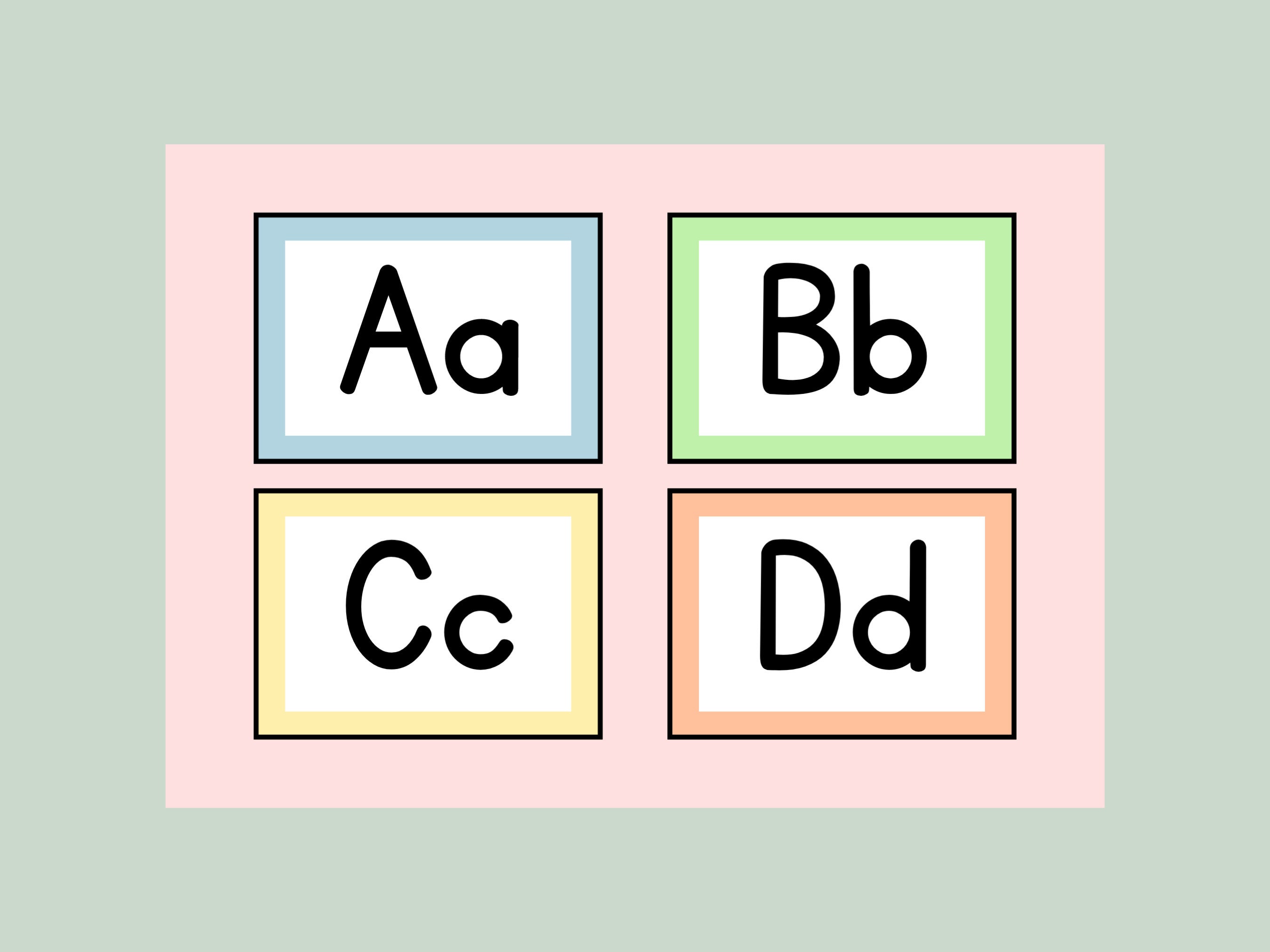 Printable Learning Flash Card, Kids School Educational Flashcard ...