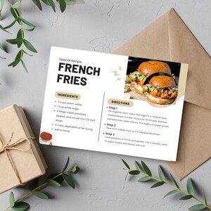 Printable Recipe Card, Editable Recipe Card Template, Recipe Card Edit ...