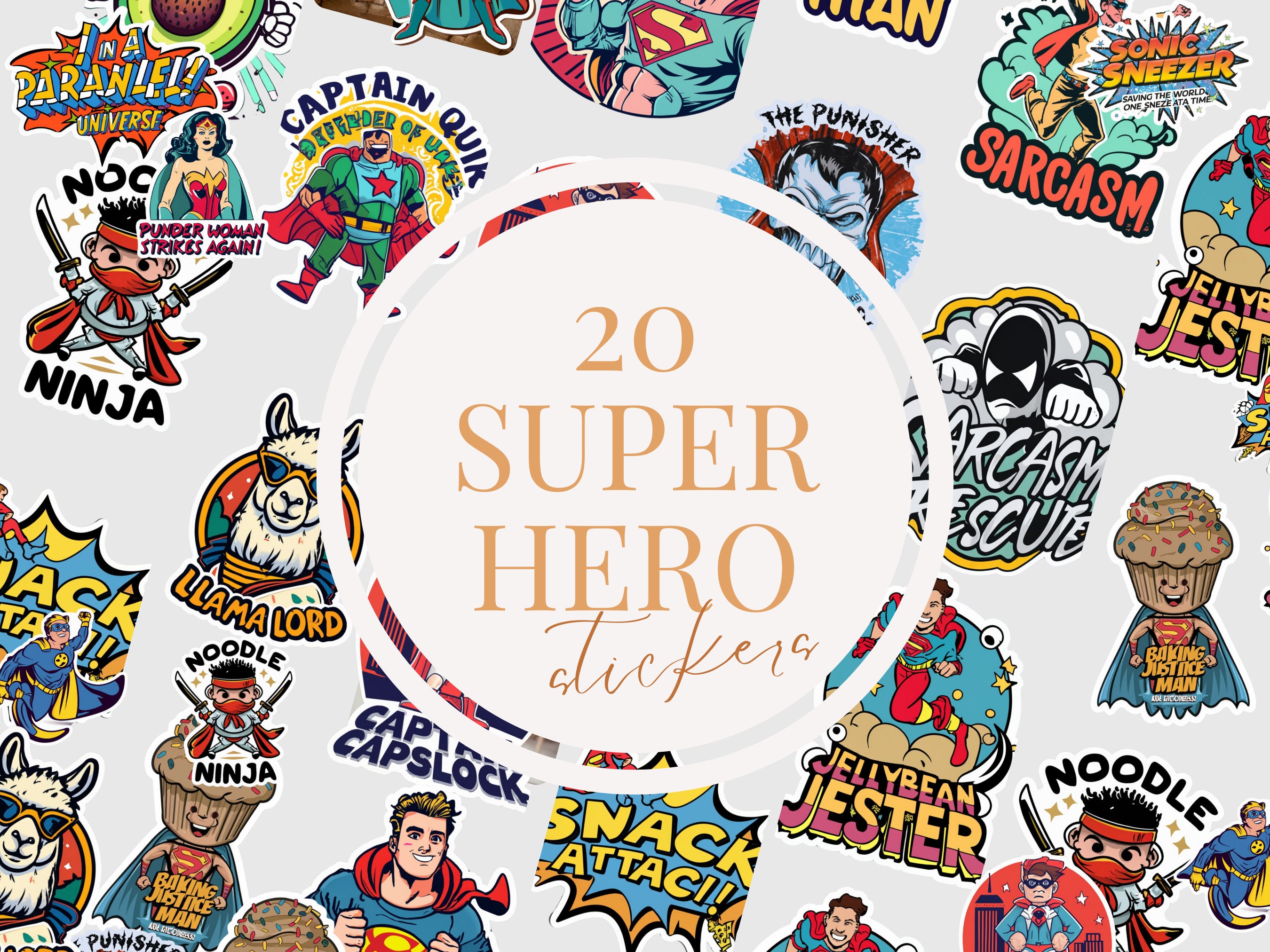 SUPERHERO DIGITAL STICKERS| Digital Stickers for Superhero| Bundle Pack ...