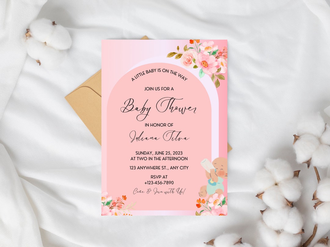 Editable Baby Shower Invitation: Printable Canva Template (instant ...
