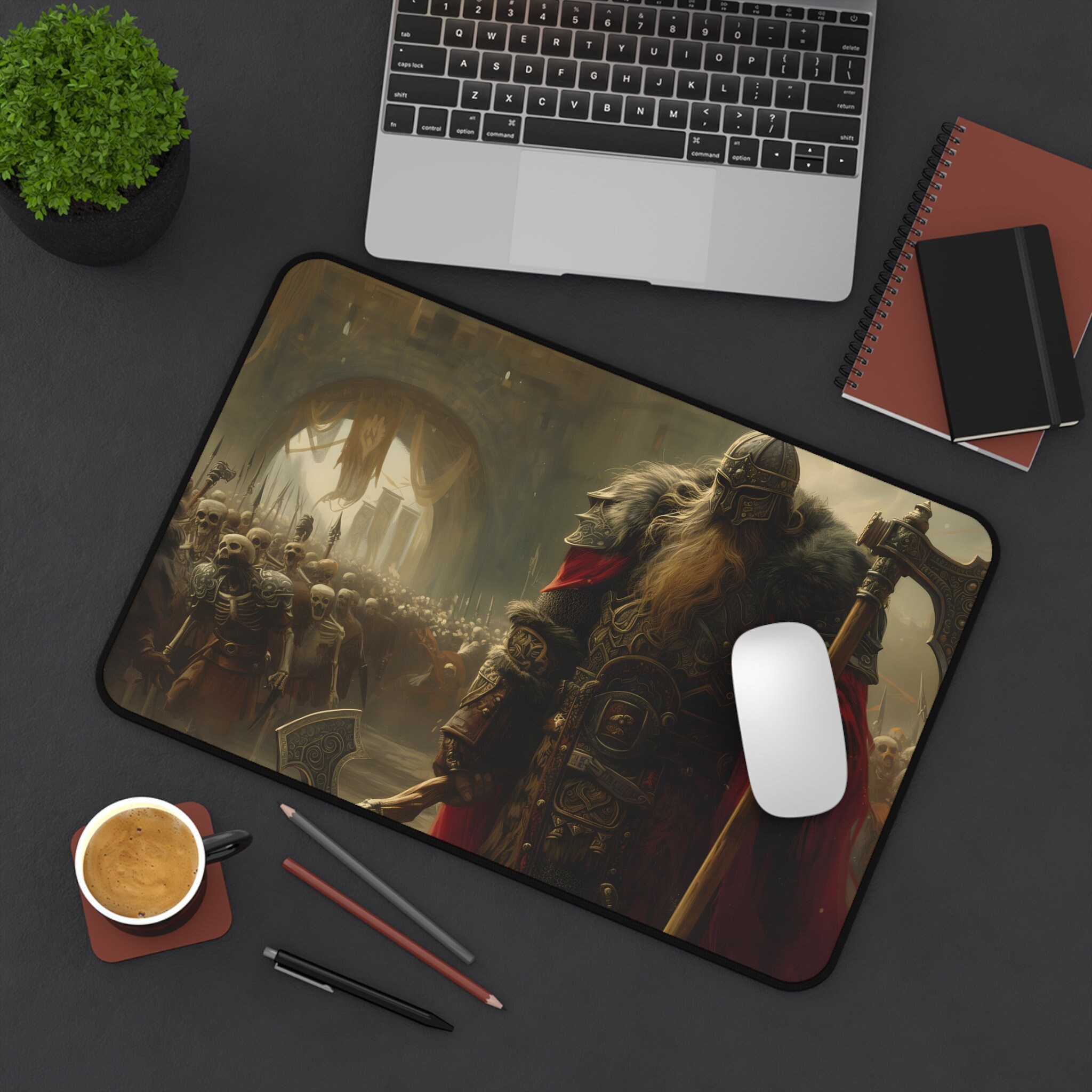 Viking Warrior Desk Mat Fantasy Nordic Mousepad Norse Mythology Game ...