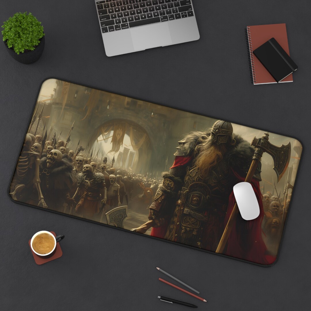 Viking Warrior Desk Mat Fantasy Nordic Mousepad Norse Mythology Game ...