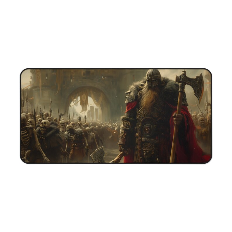 Viking Warrior Desk Mat Fantasy Nordic Mousepad Norse Mythology Game ...