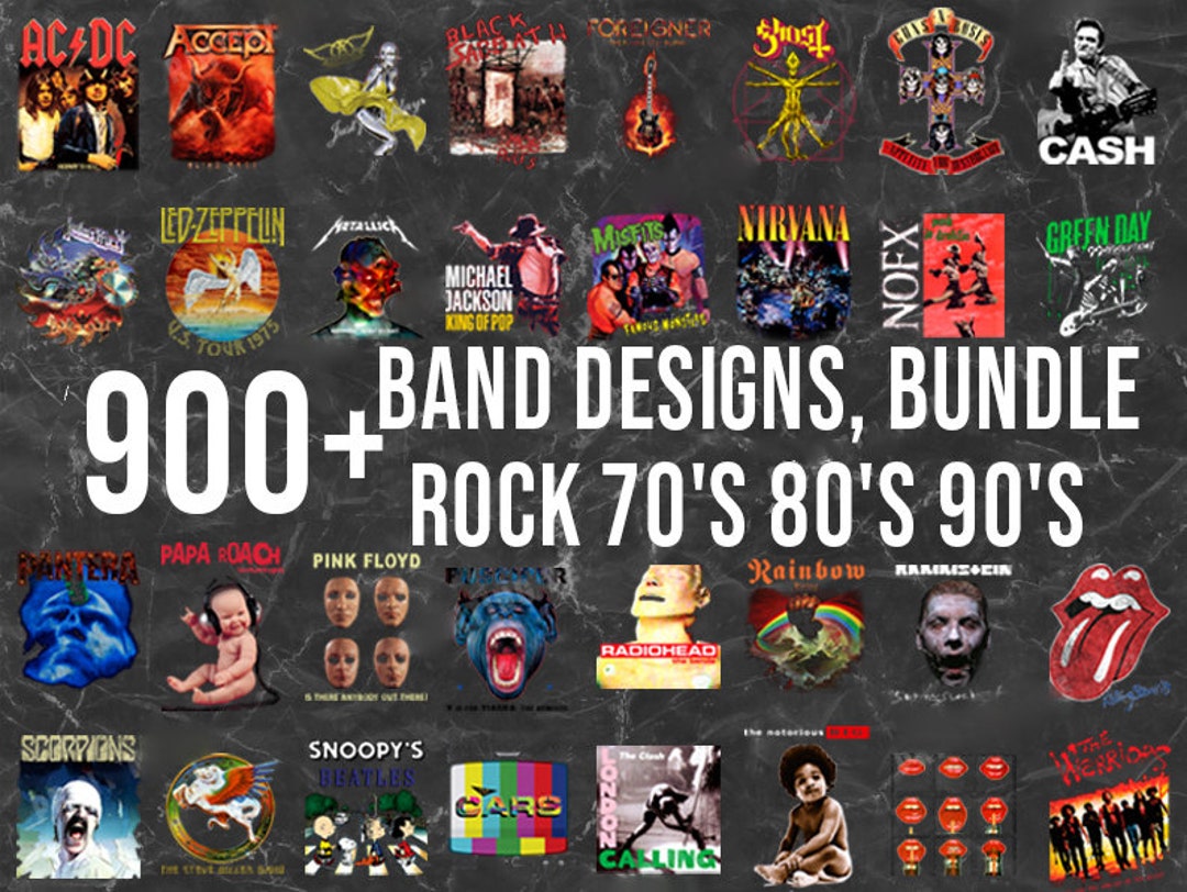 Over 900 Rock Band T-shirt Designs, Rock T-shirts, Premium Class Rock ...