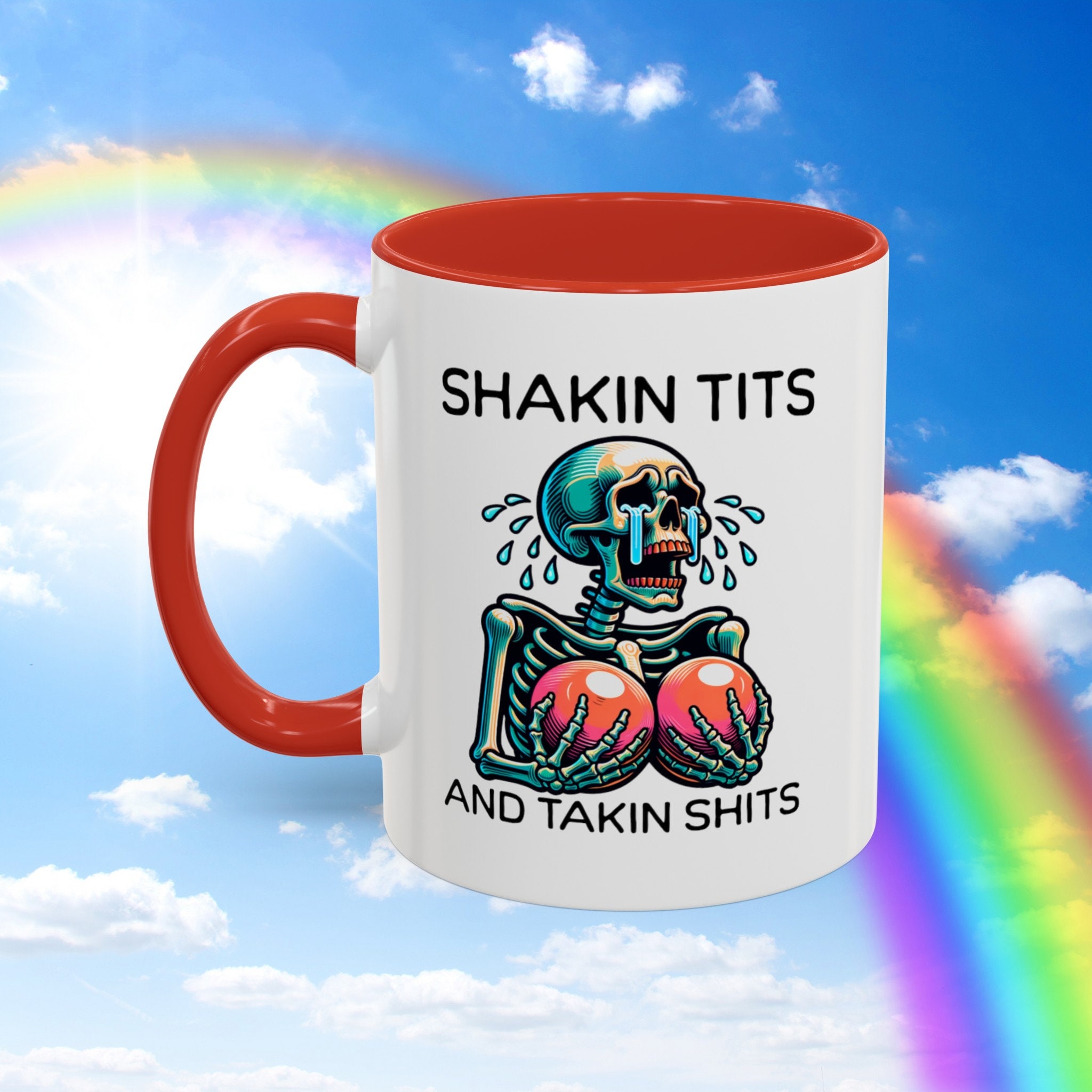 Shakin Tits and Takin Shits Funny Meme Mug, Rude Prank Gift, Cursed Mug ...