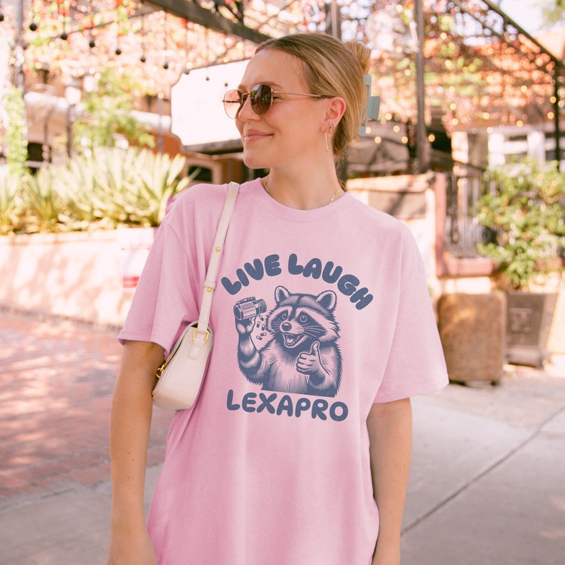Live Laugh Lexapro Shirt, Funny Raccoon T Shirt, Weird Meme Shirt, Cute ...