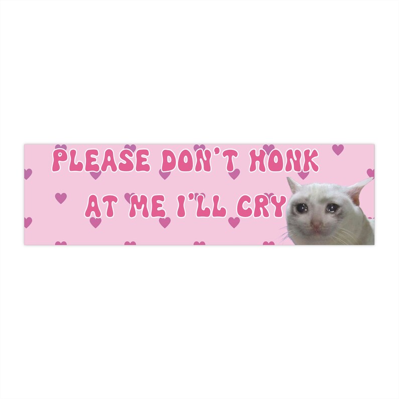 Funny Gen Z Bumper Stickers, Please Don't Honk Cute Car Decal, Crying ...