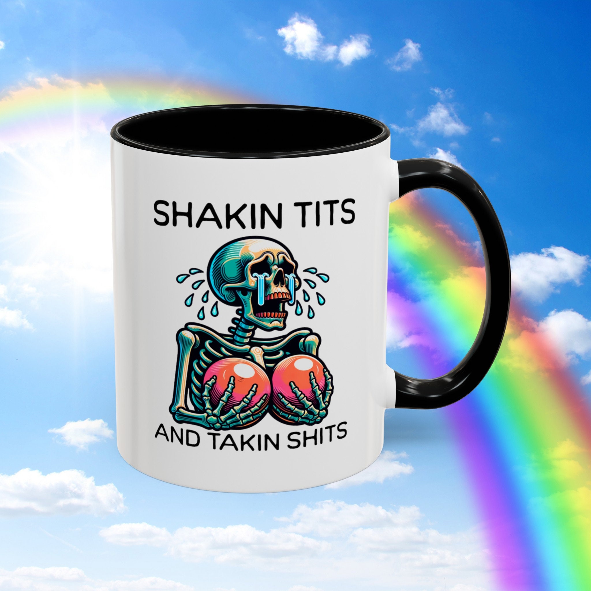 Shakin Tits and Takin Shits Funny Meme Mug, Rude Prank Gift, Cursed Mug ...