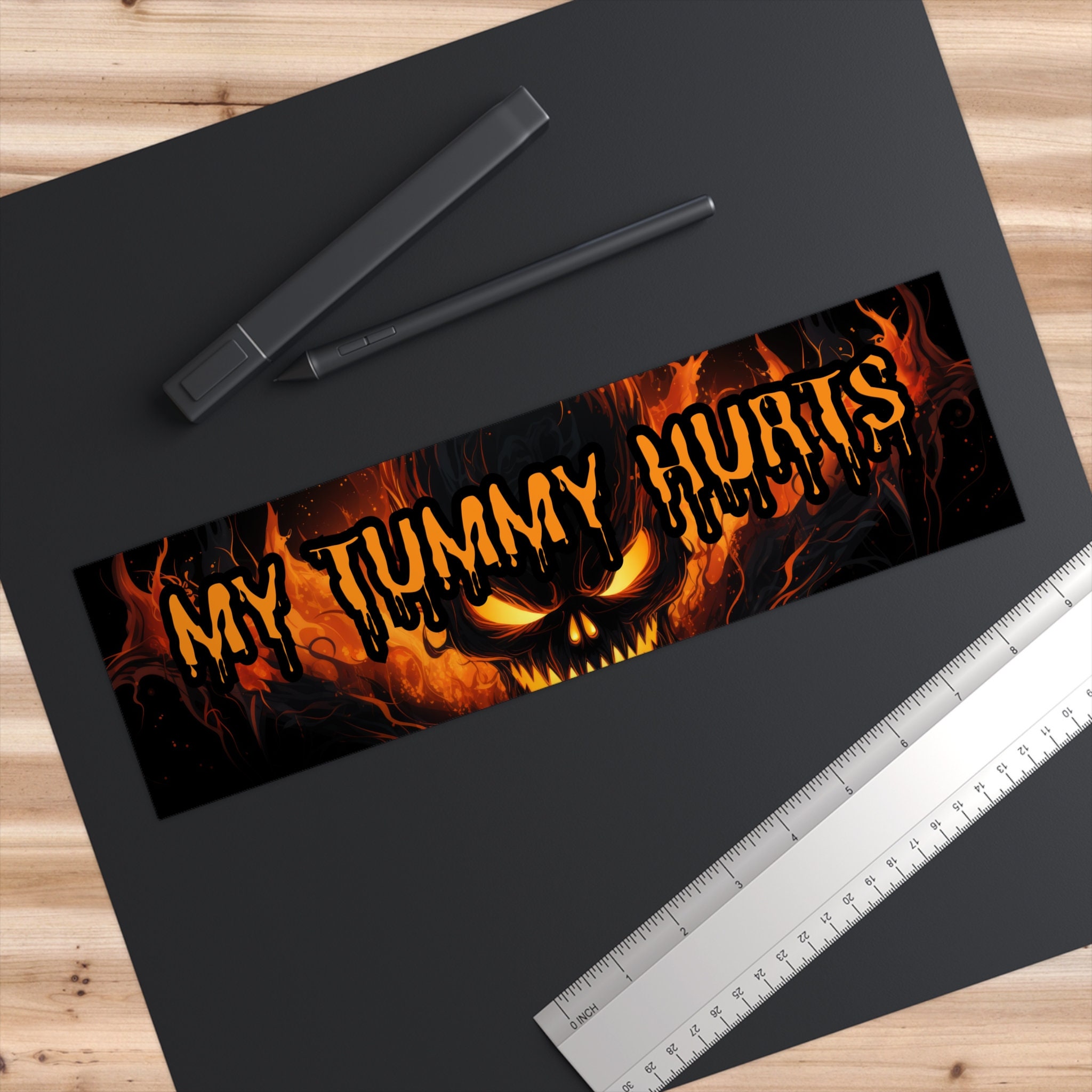 My Tummy Hurts Bumper Sticker, Funny Tummy Ache Meme Vehicle Decor ...