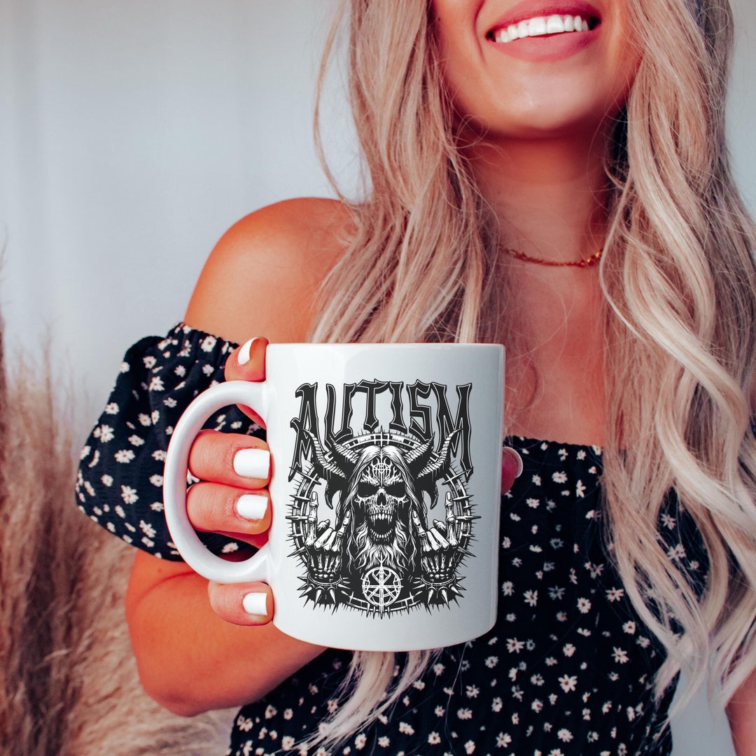 Autism Meme Mug, Oddly Specific Gift, Funny ADHD Autism Skeleton Mug ...