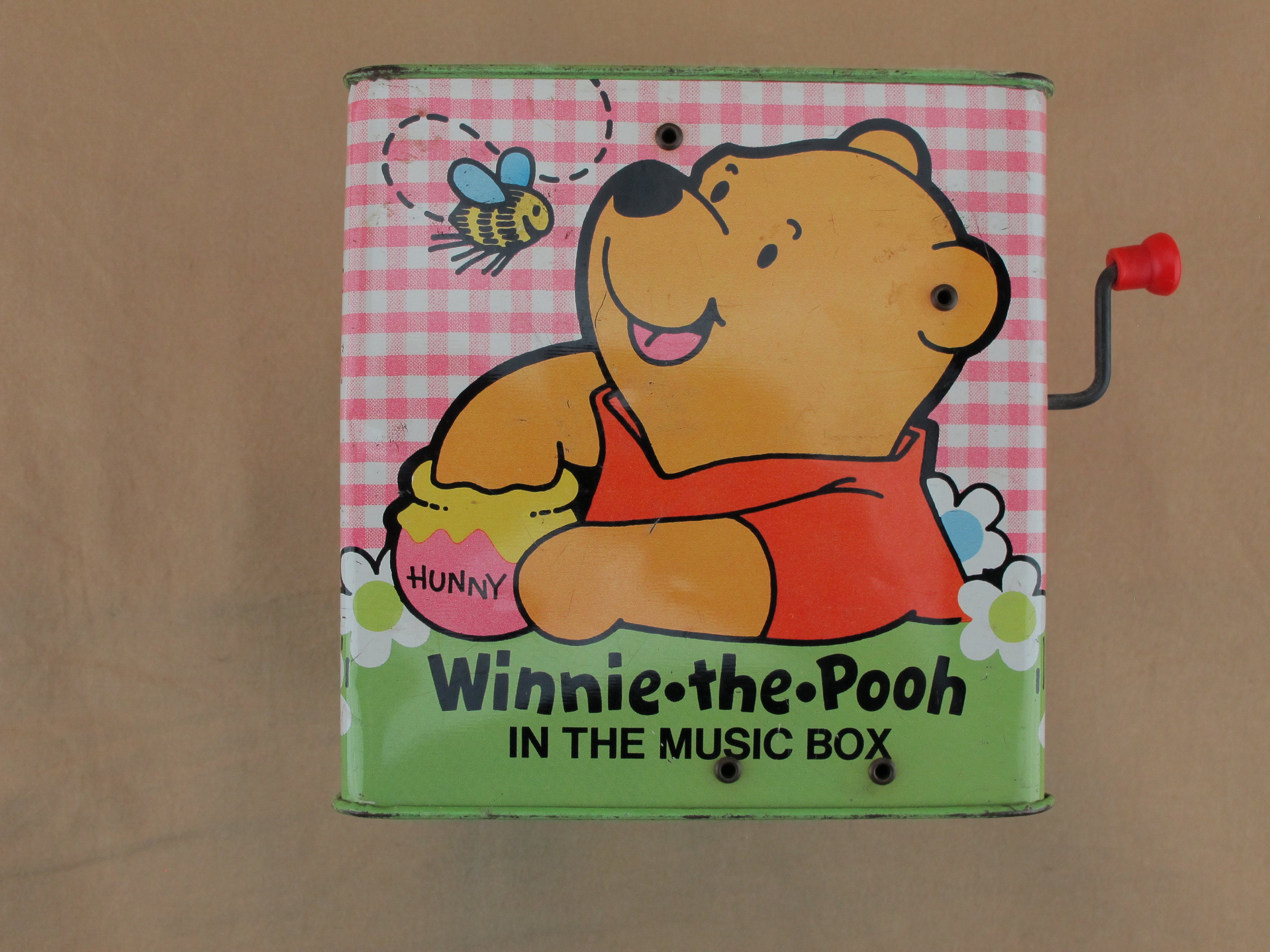 Vtg Winnie the Pooh in the Music Box Hand Crank pop Goes the Weasel ...