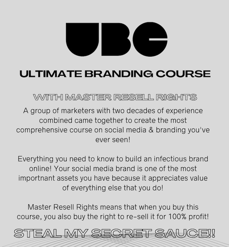 The Ultimate Branding Course, UBC Digital Marketing Course, Master ...