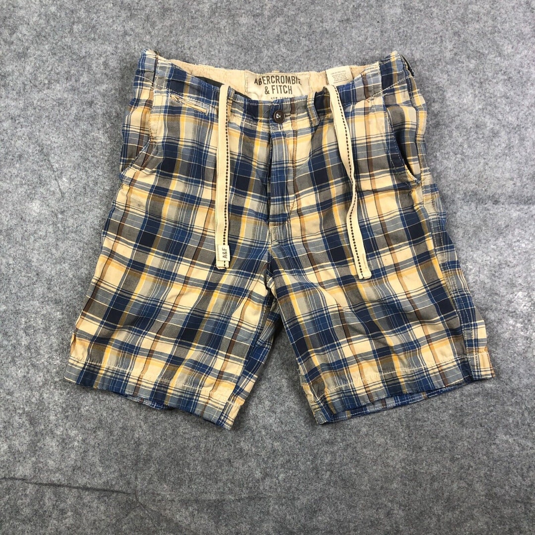 Abercrombie & Fitch Heavy Vintage Plaid Men's 30 Button Fly Shorts Y2K ...