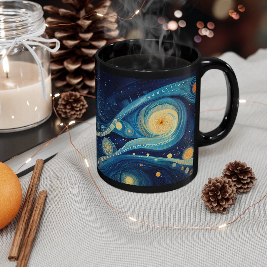 Twinkle Stars Galaxies Van Gogh Style Black Coffee Mug 11oz - Etsy