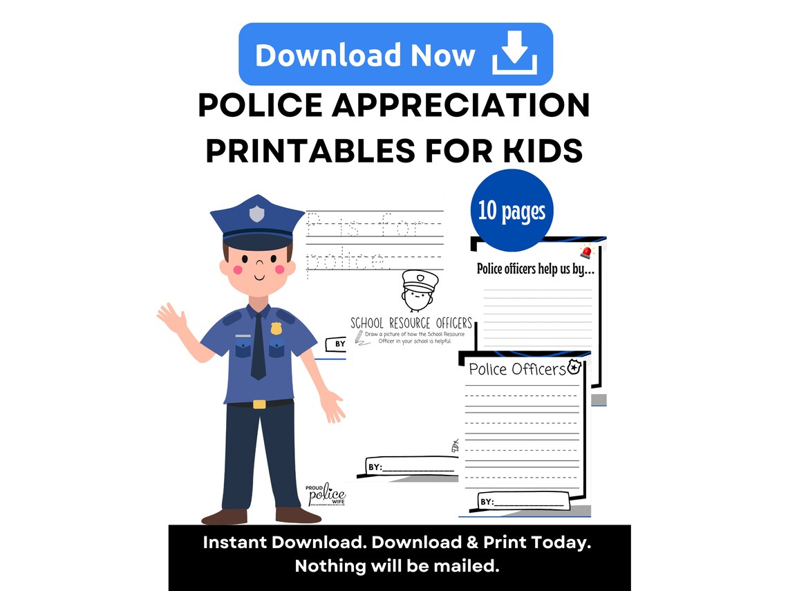 Police Appreciation | Police Week Printable Sheets for Kids | Police ...