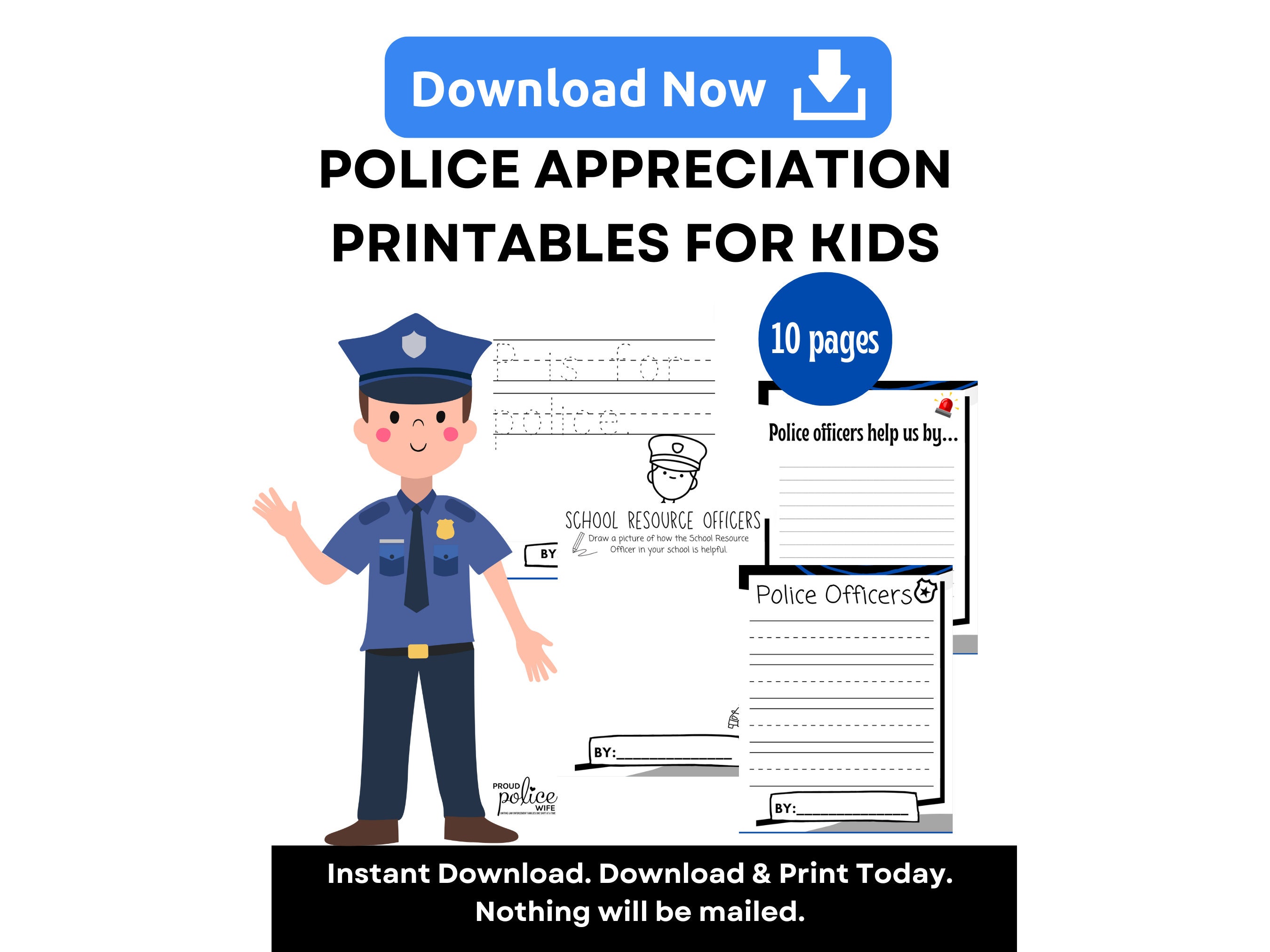 Police Appreciation | Police Week Printable Sheets for Kids | Police ...