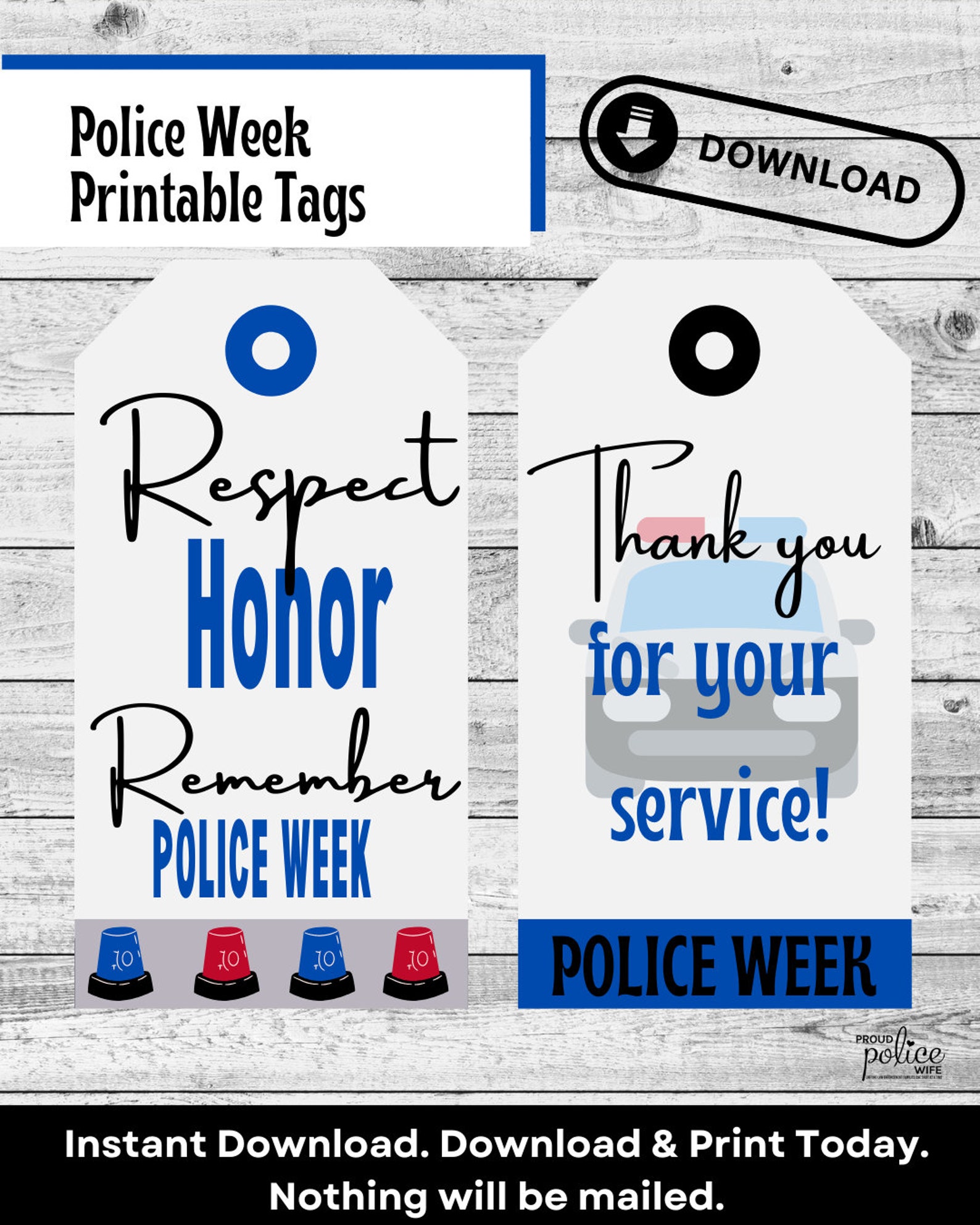 Police Week | Police Appreciation Printable | Law Enforcement Support ...