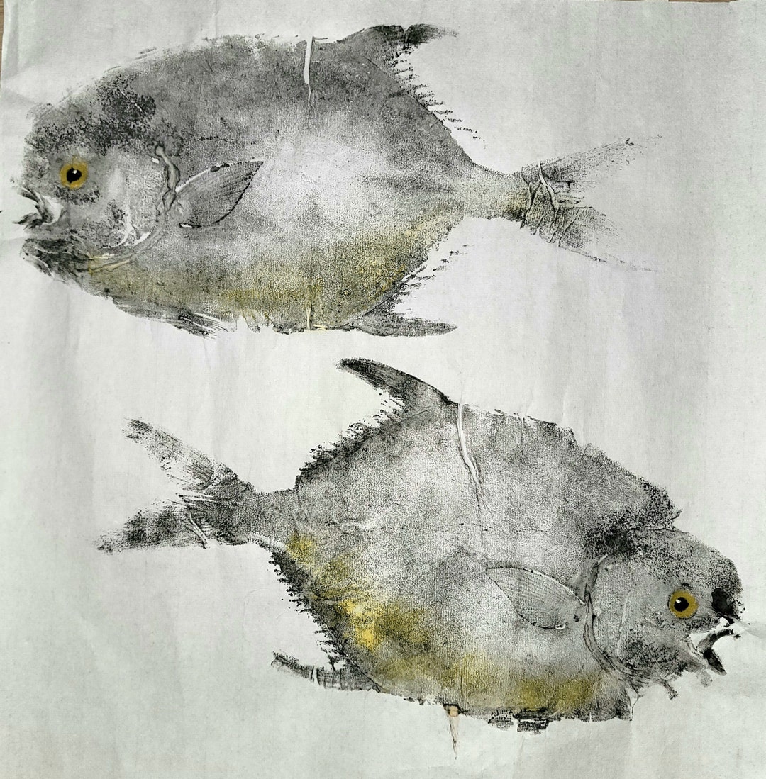 Dos Pompano Gyotaku Art Print - Etsy