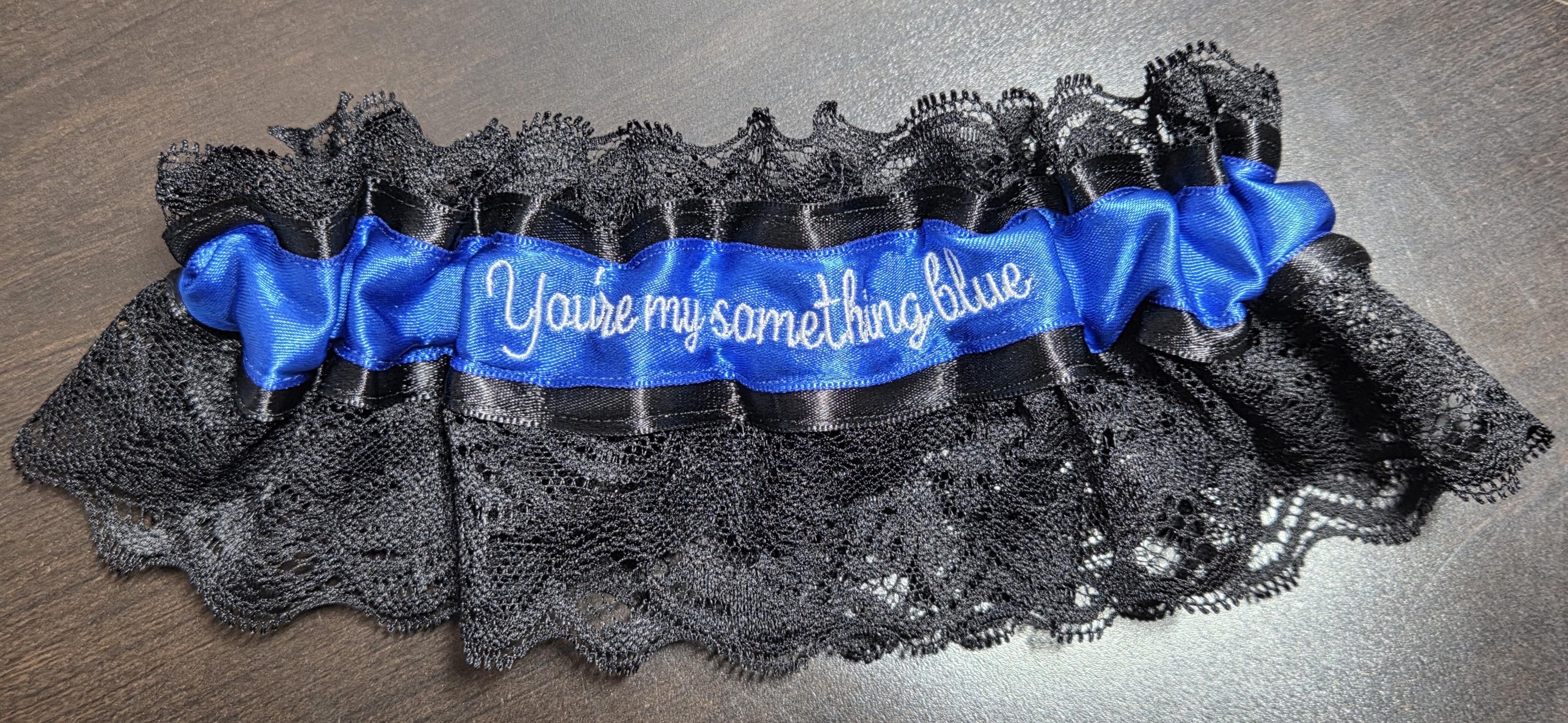 He's My Something Blue Police Garter Set Pick Your Colors - Etsy