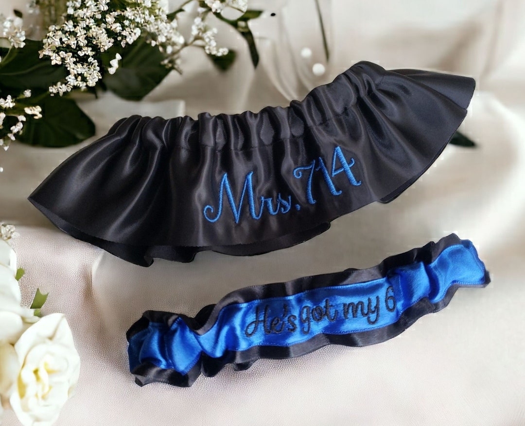 Police Trooper Badge Number Garter Set Pick Your Colors - Etsy