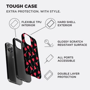 3D Lolly Pattern Black Hearts Valentine Love Gift Phone Case iPhone 16 ...