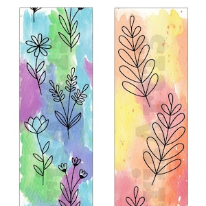 Watercolor Floral Bookmark - Etsy