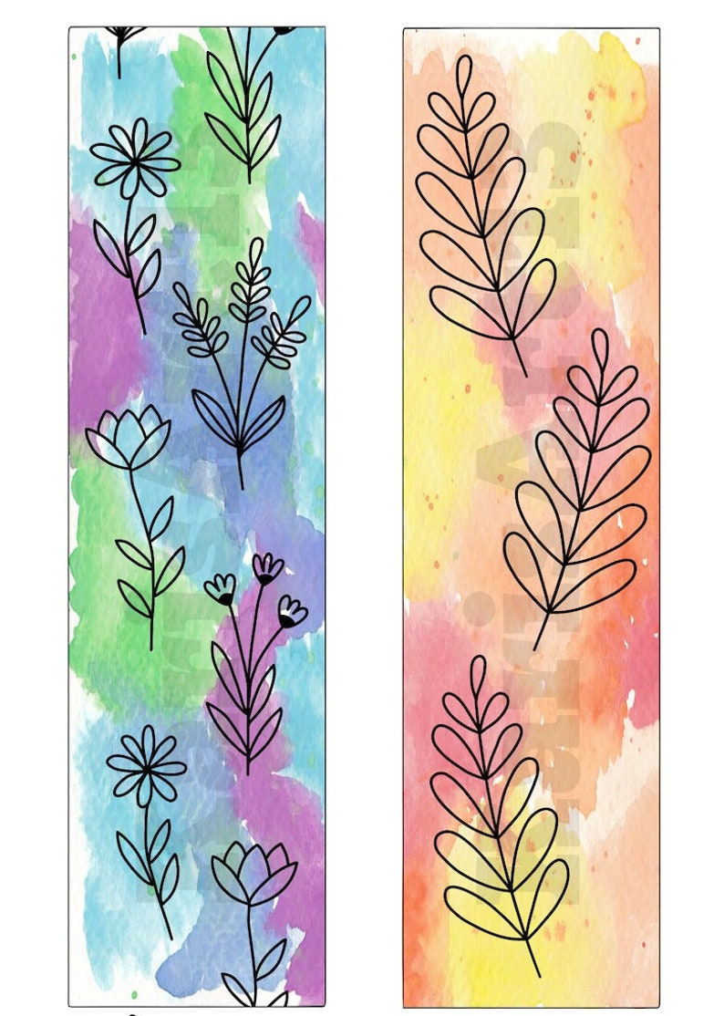 Watercolor Floral Bookmark - Etsy