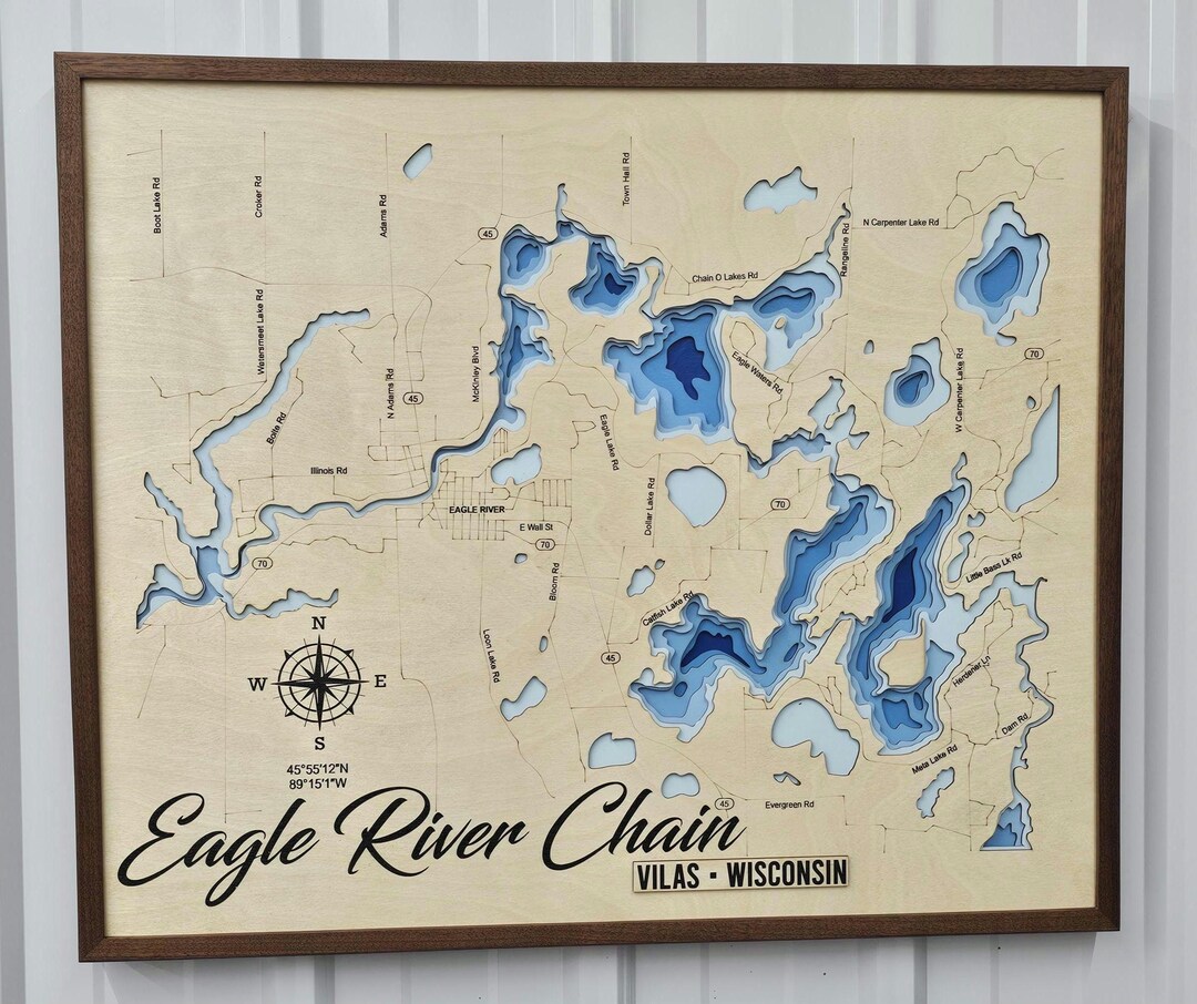 Laser Cut, Custom, Lake Map, Bathymetric Map, Custom Wall Art, Cottage ...