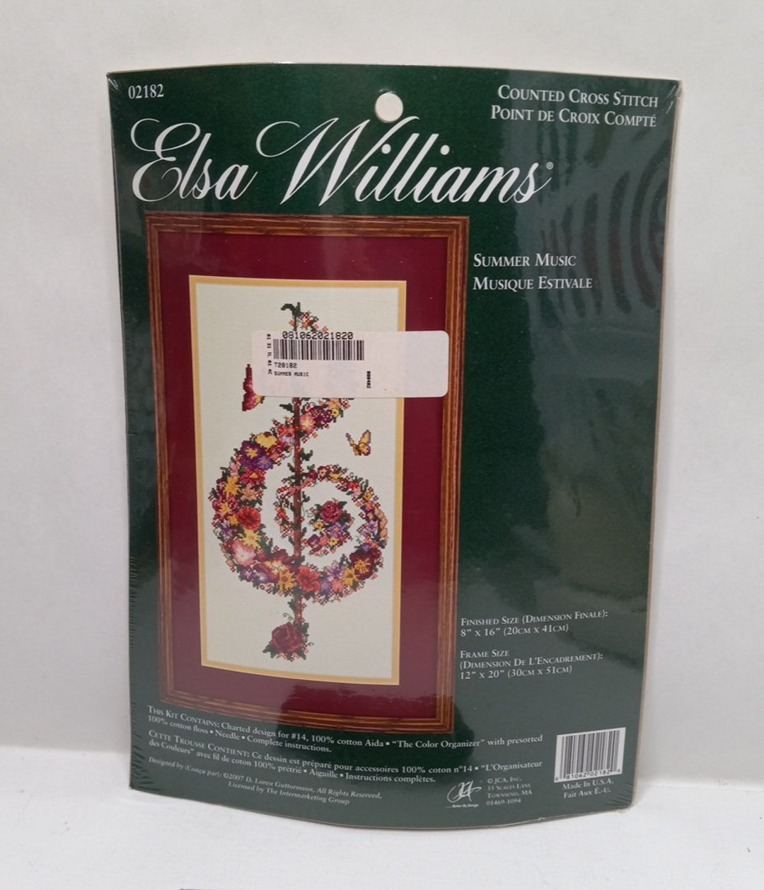 Counted Cross Stitch Elsa Williams summer Music 816 Floral Music Note ...
