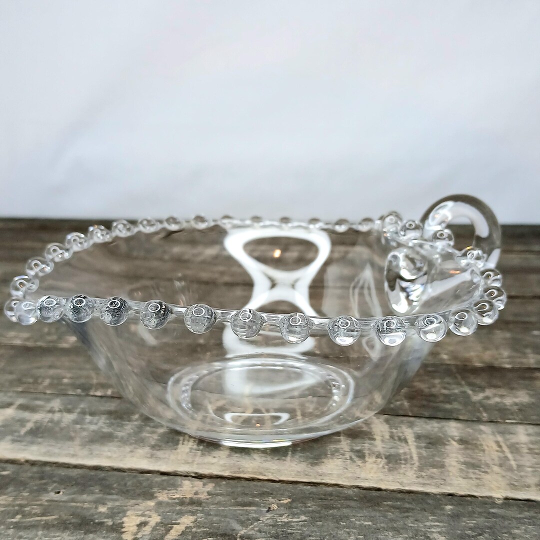 Vintage Imperial Glass Ohio Candlewick Clear Stem 400-19 Handled Heart ...