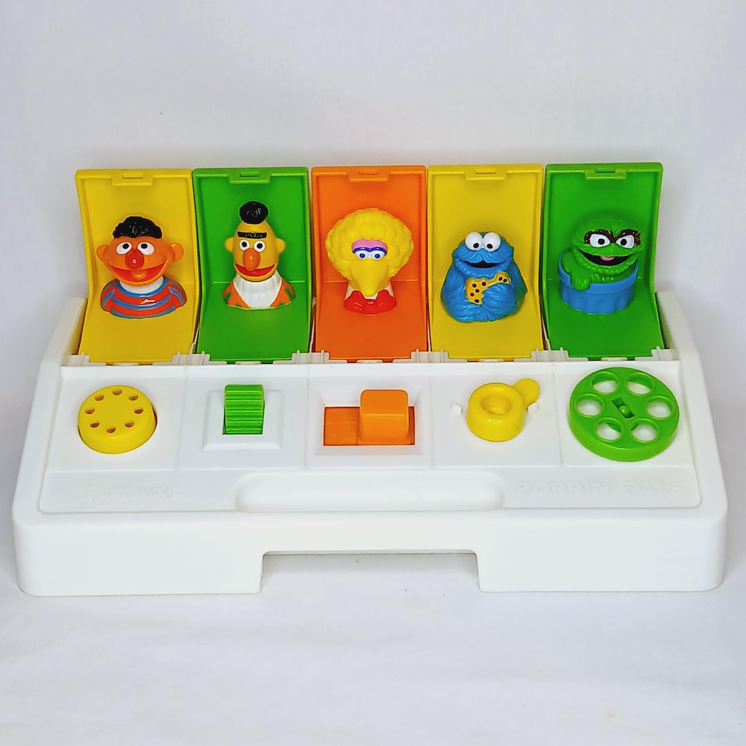 Playskool Sesame Street Poppin Pals Pop up Toy Baby Learning Toy 1980s ...
