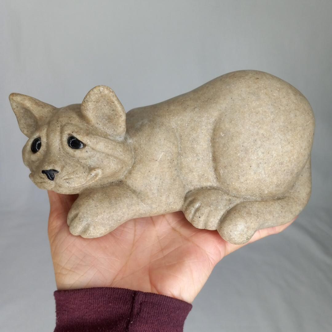 Vintage 2001 Quarry Critters Figurine chiquita Cat Second Nature Design ...