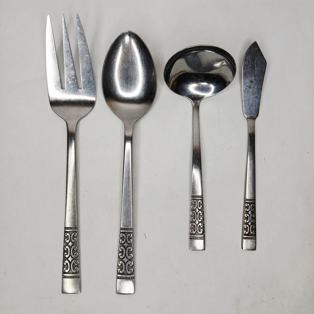 Vintage Rogers CASA VISTA Stainless Steel Serving Utensil Set of 4 ...