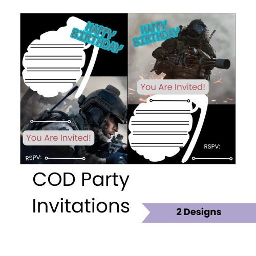 Custom COD Birthday Party Invitations Personalized Printable or Printed ...