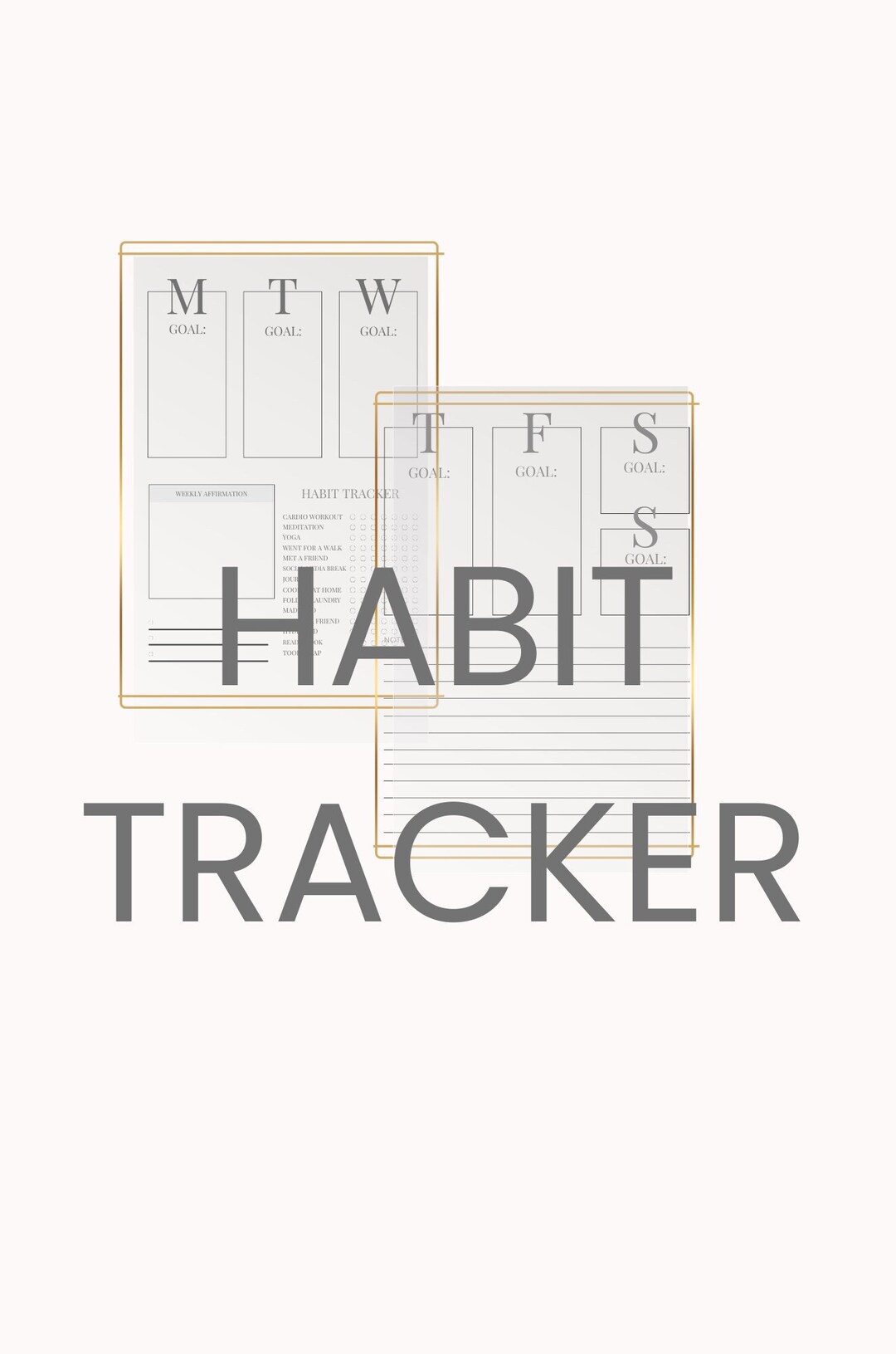 Habit Tracker, Jotter, Notes, Downloadable Digital Product - Etsy