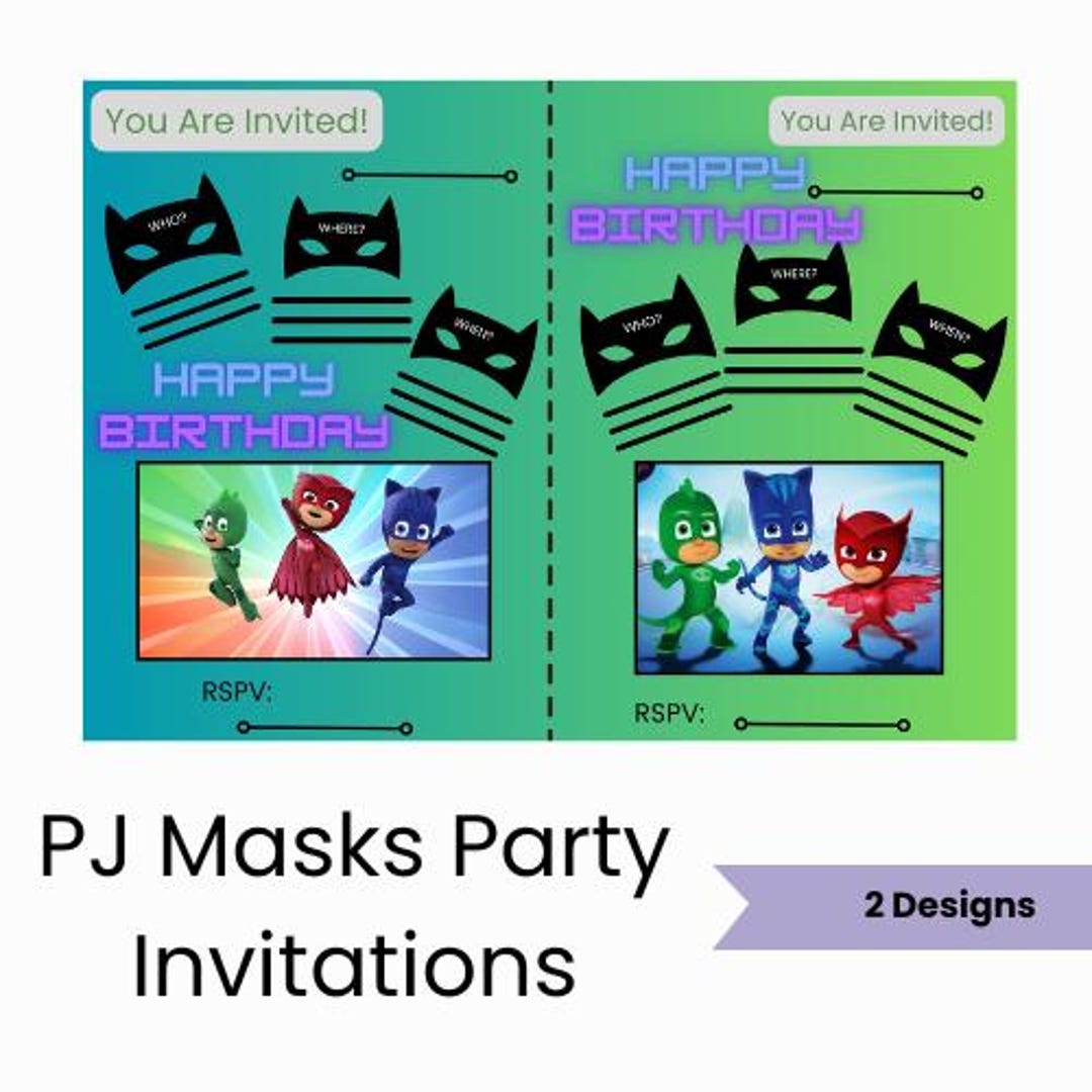 Custom PJ Masks Birthday Party Invitations Personalized Printable ...