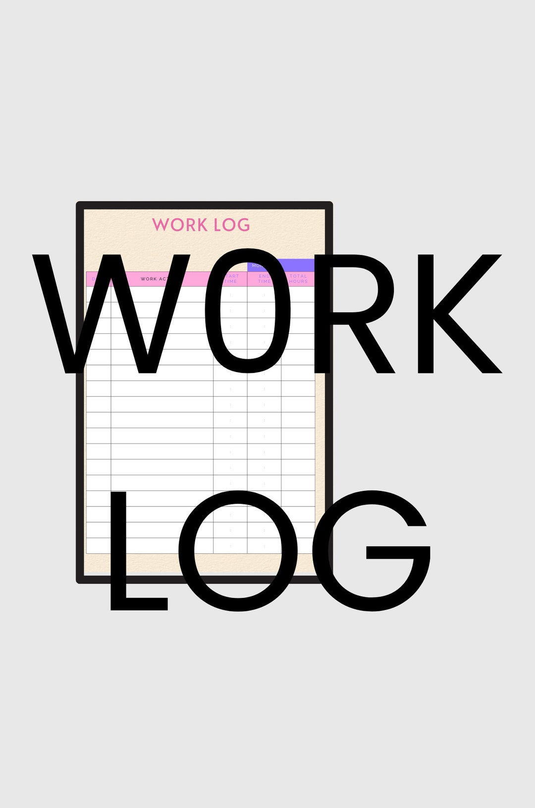 Work Log, Planner, Jotter, Notes, Downloadable Digital Product - Etsy