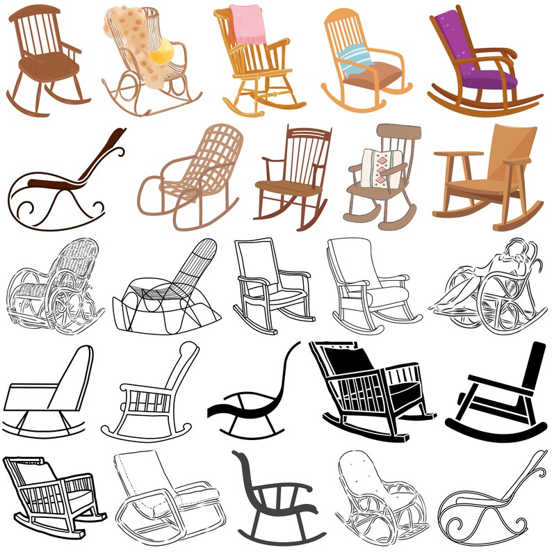 Rocking Chair SVG Bundle, Rocking Chair Vector, Rocking Chair Clipart ...