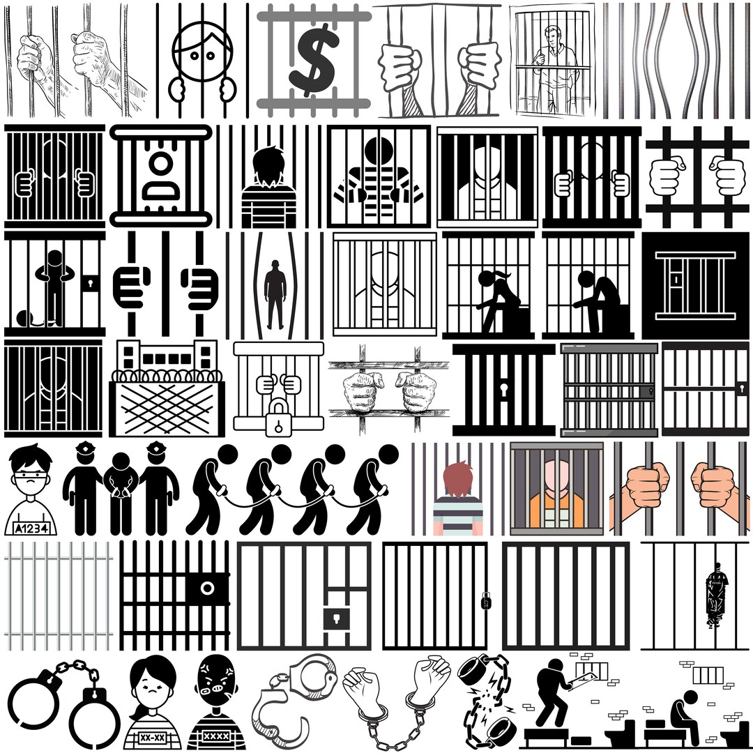 Jail SVG Bundle, Jail Vector, Jail Cut Files,jail Monogram, Jail Cell ...