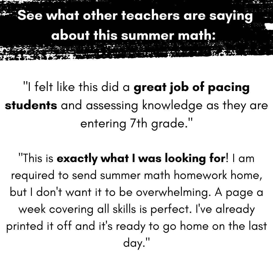 7th Grade Summer Math Spiral Review Packet - Etsy