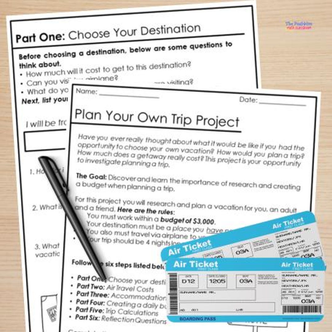 Plan a Trip Math Project - Etsy