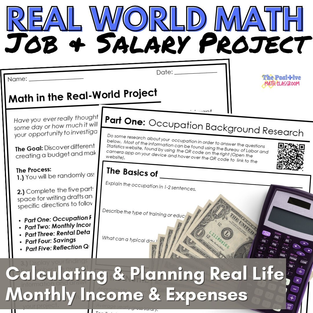 Real World Math Project Looking at Jobs Salaries and Budgets - Etsy