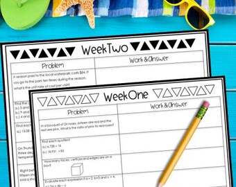 6th Grade Summer Math Spiral Review Packet - Etsy