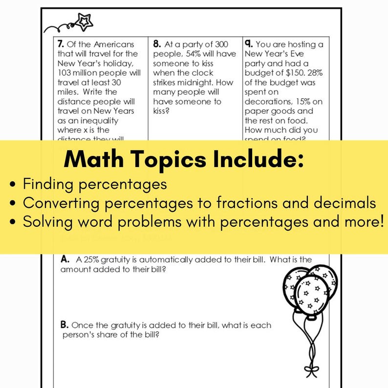 New Year 2026 Math Worksheets Homeschool Practice - Etsy