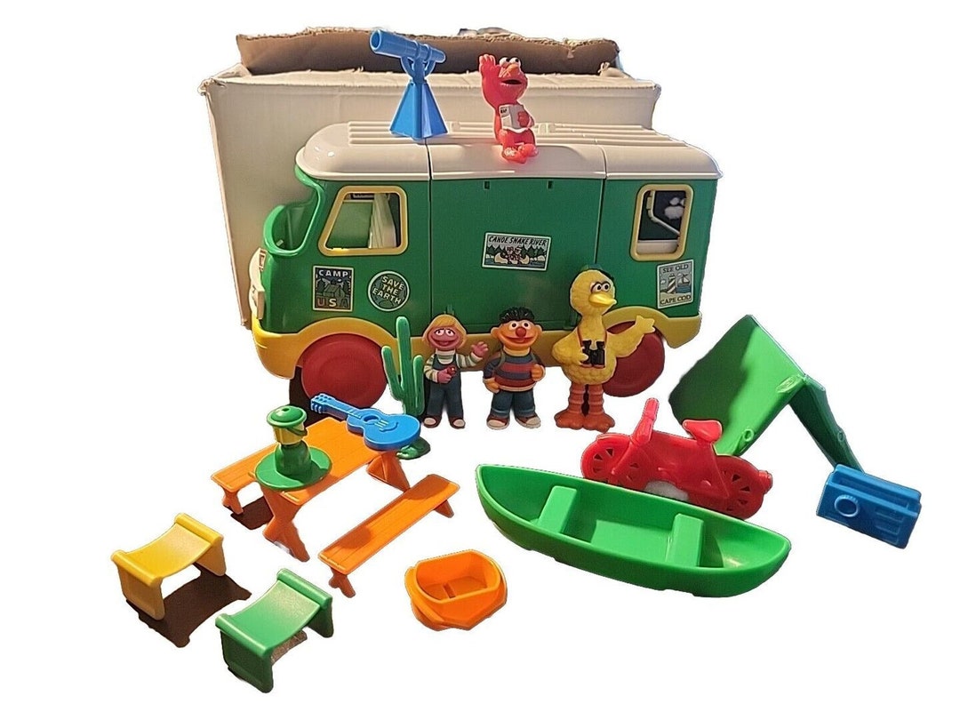 Vtg Sesame Street Camper Van Playset Tyco Cmz Camping Muppets Elmo ...