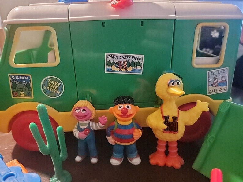 Vtg Sesame Street Camper Van Playset Tyco Cmz Camping Muppets Elmo ...