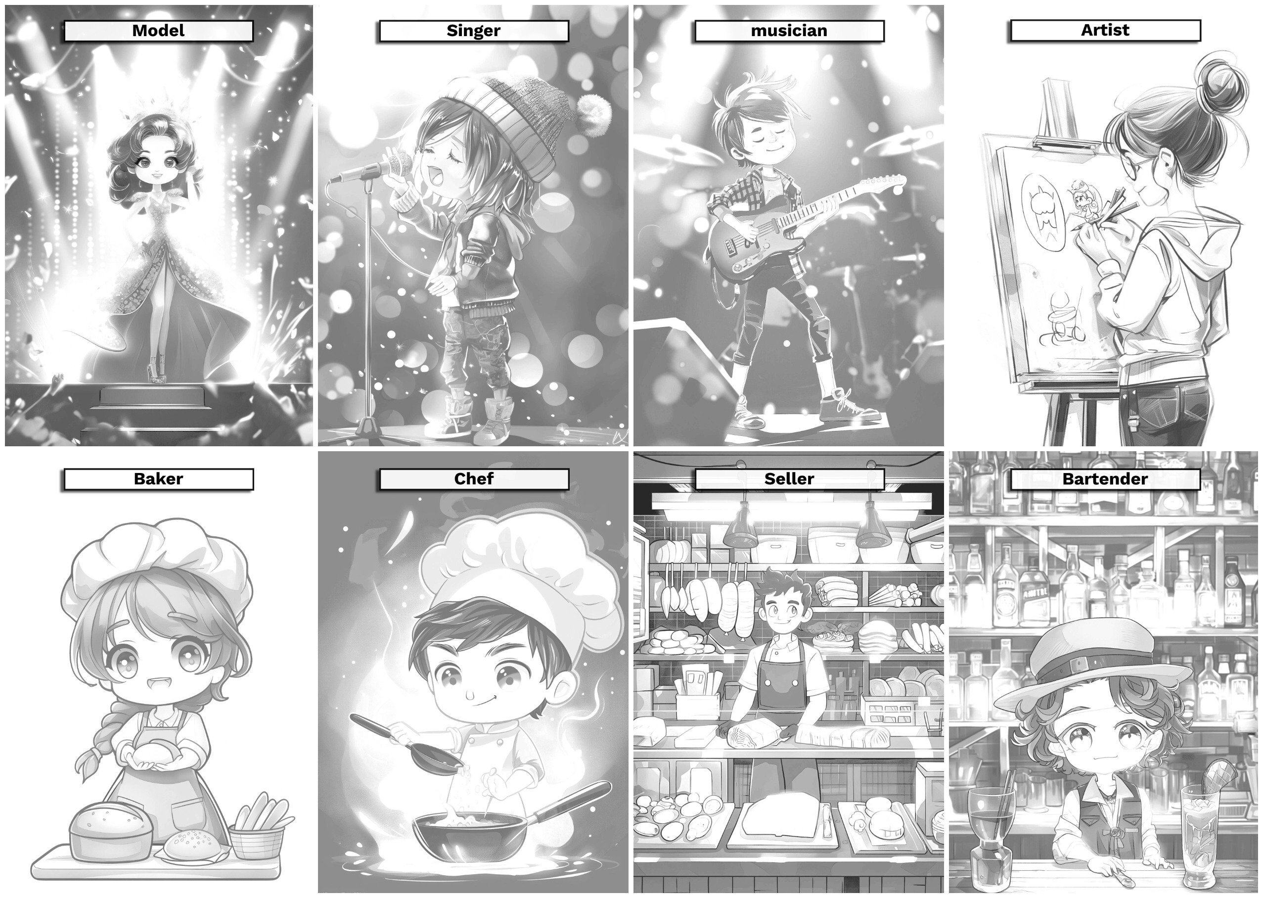 35 Dream Job Coloring Book for Child and Adult Printable Coloring Book ...