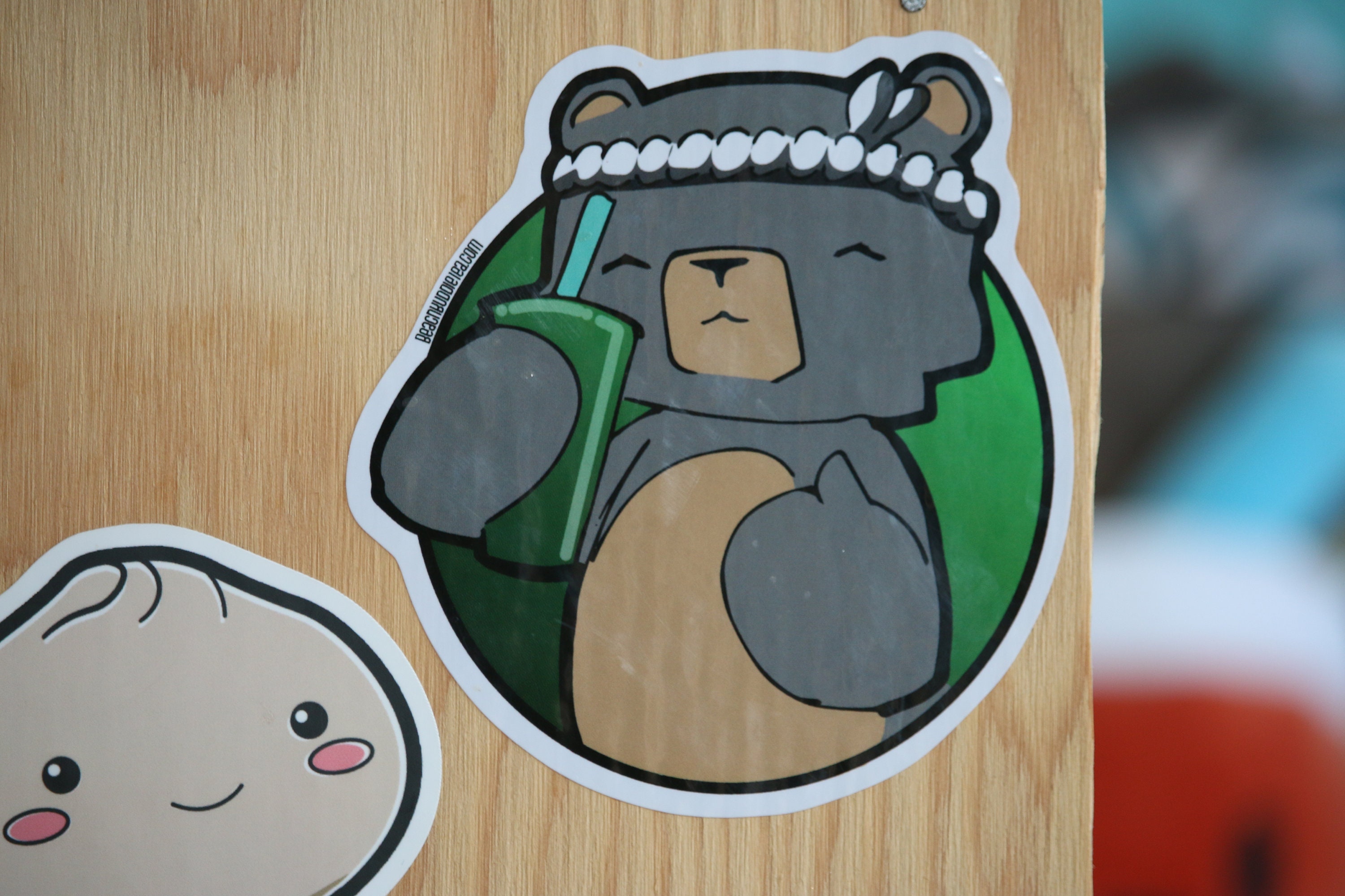 Matcha Boba Bear Sticker - Etsy